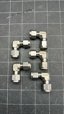 Lot 50 New Swagelok Stainless Steel Union Elbow 1/4 Tube OD Part number ...