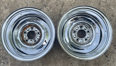 2 Vintage Ford/Dodge 14x7 Chrome Reverse Wheels 5 X 4 1/2 (5x4.5 ...