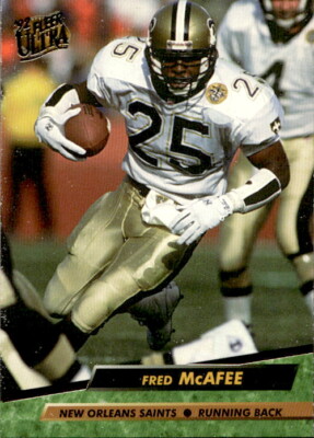 1992 Ultra Fred McAfee 267 RC New Orleans Saints | eBay