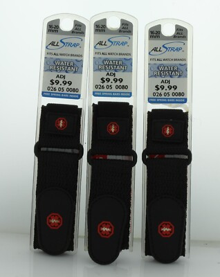 lot of 3x Replacement Black Nylon & "Sticky Closure" Band fit all brand ...
