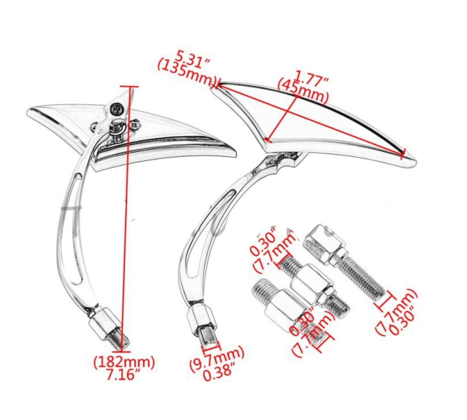 Pair Black Teardrop Rear View Side Mirrors For Harley Motorcycle ...