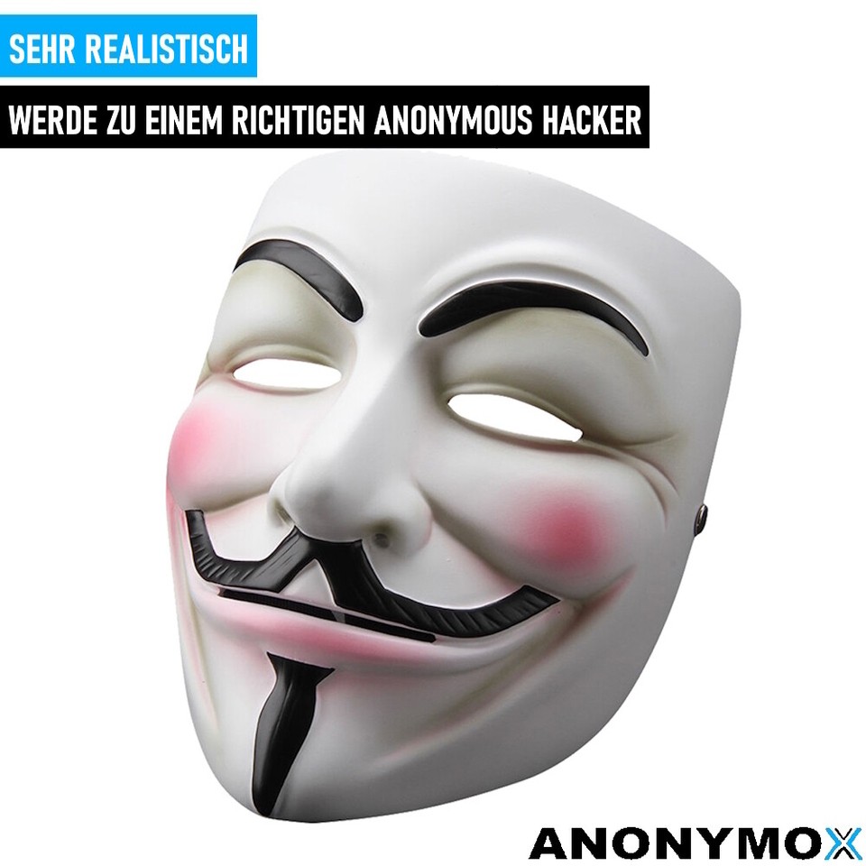 ANONYMOX Guy Fawkes Maske Anonymous Vendetta Halloween Party Fasching ...