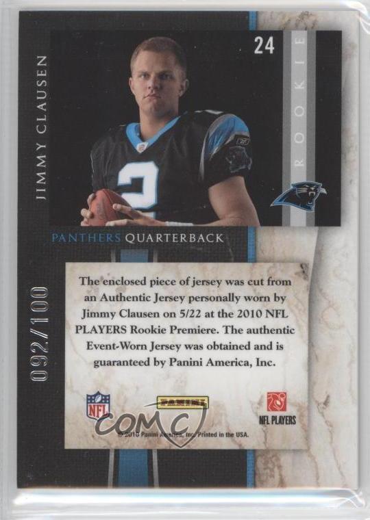 2010 Panini Limited - Rookie Jumbo Materials #24 Jimmy Clausen /100 ...