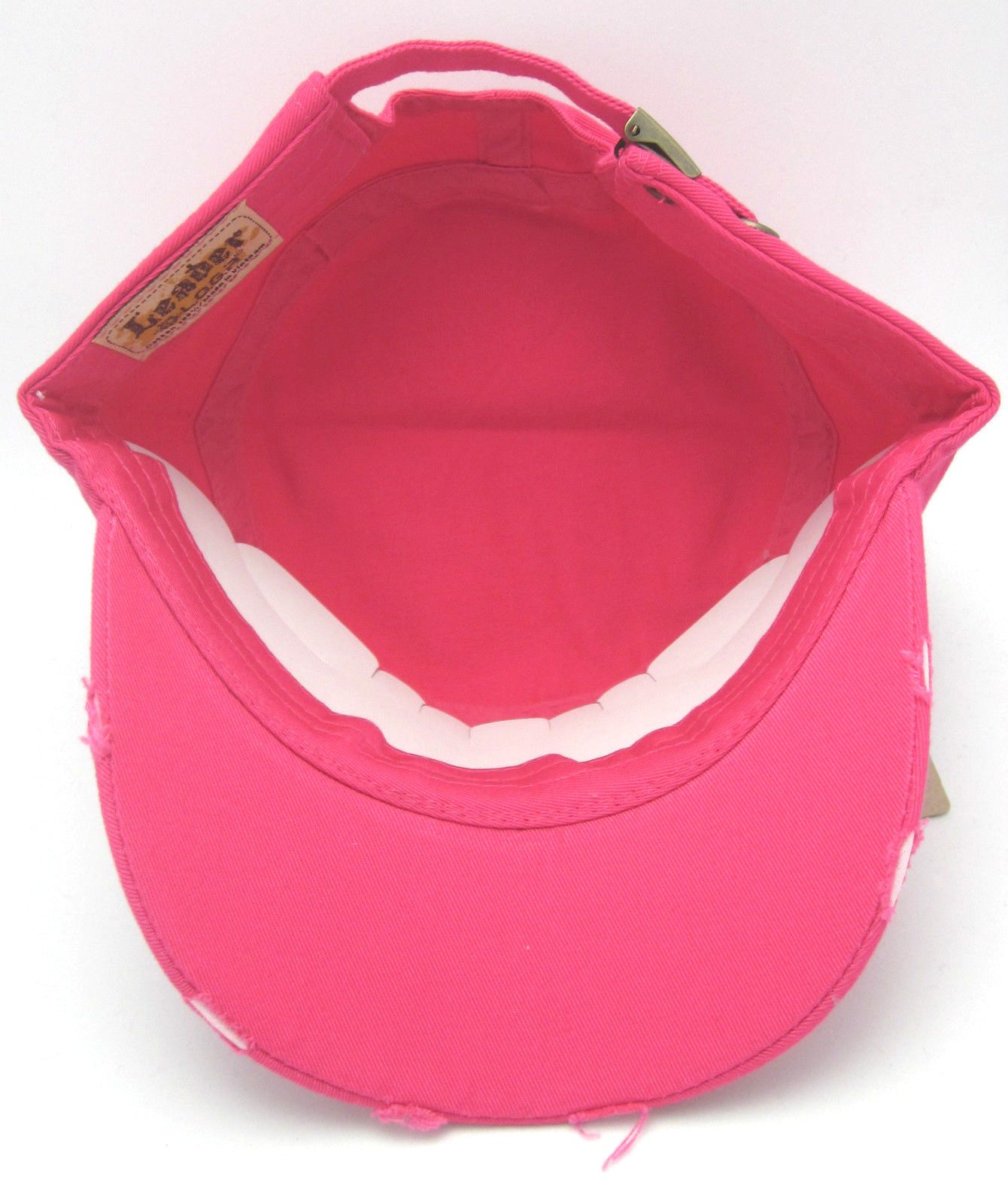 Womens Pink Military Cadet Cap Hat Rhinestone Baseball Stars Distressed ...