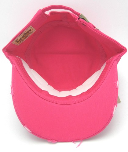 Womens Pink Military Cadet Cap Hat Rhinestone Baseball Stars Distressed ...