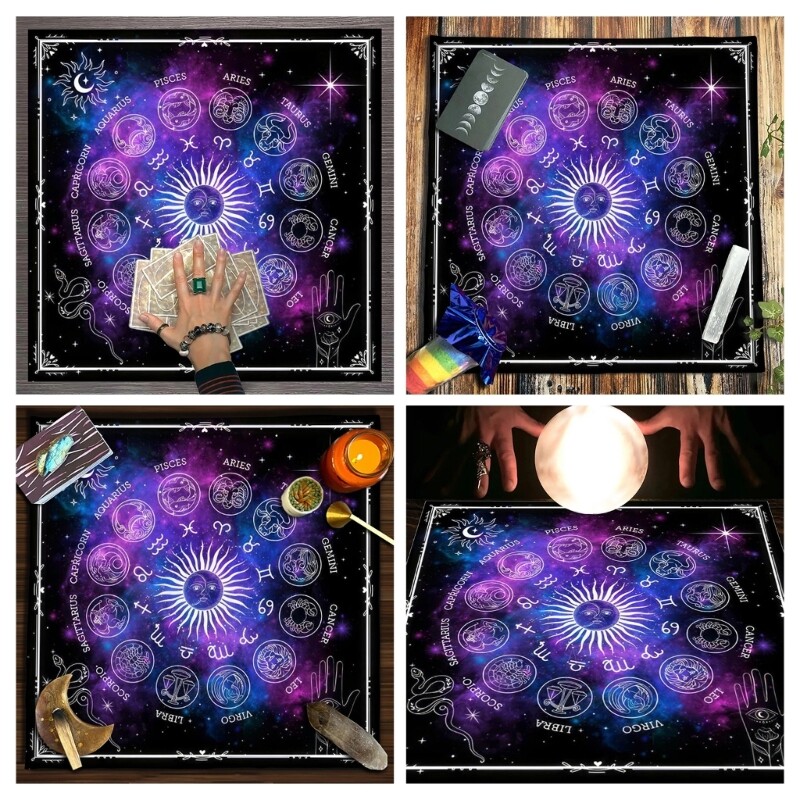 Tarot Card Tablecloth 12 Constellations Tablecloth Square Divinations ...