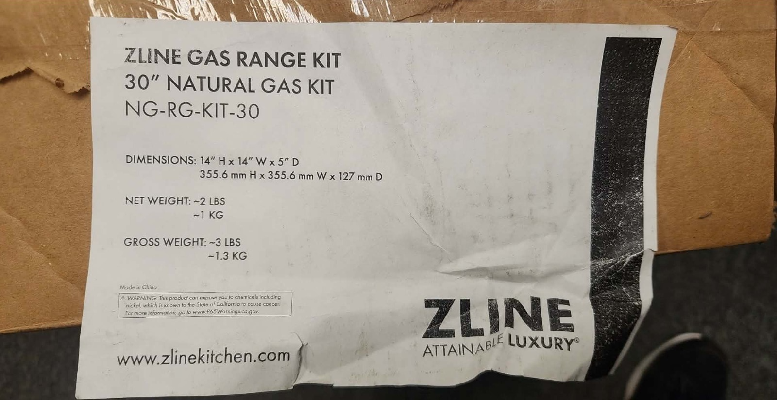 ZLINE GAS RANGE KIT 30" NG-RG-KIT-30 | eBay