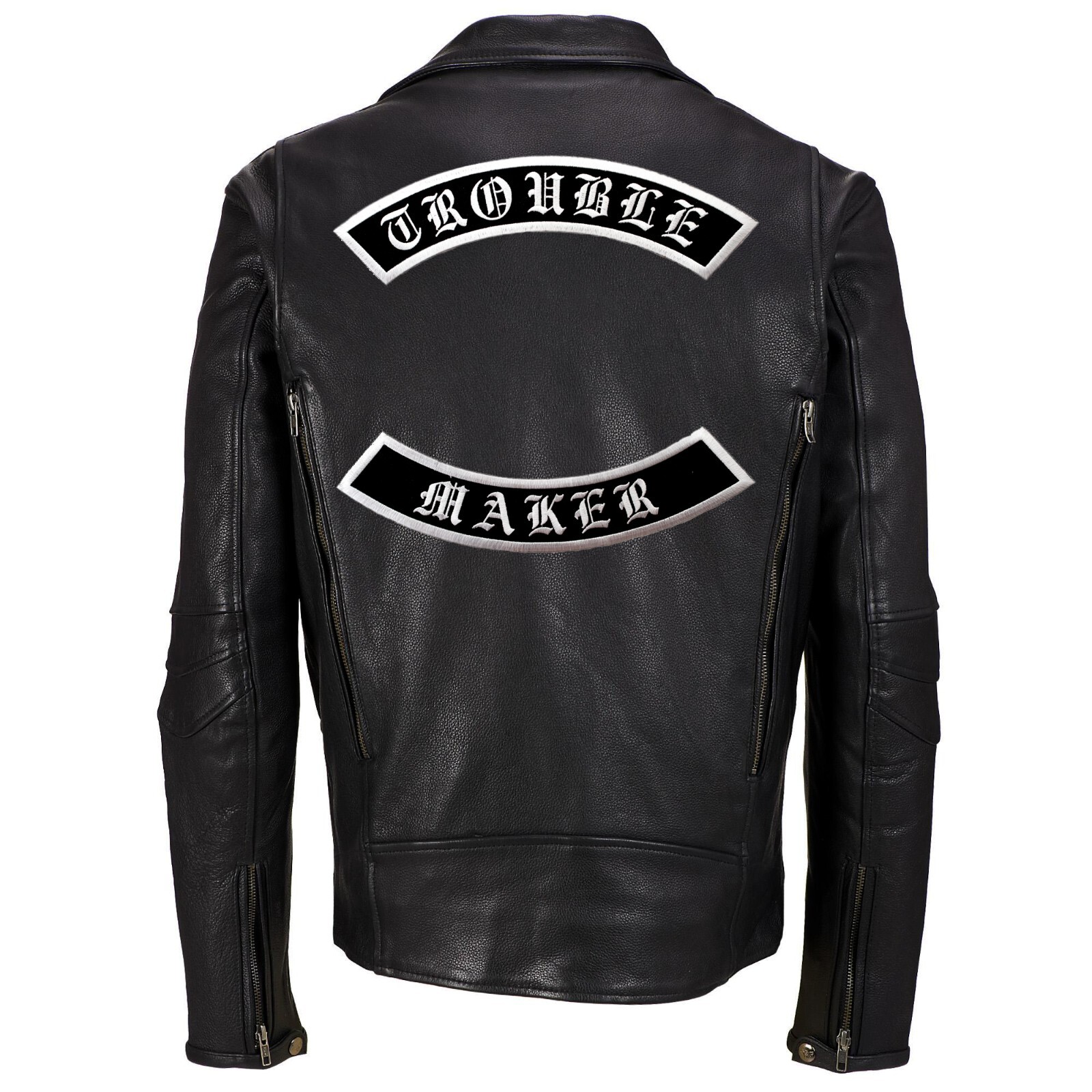 Trouble Maker Embroidered Patches Twopc Iron-on Rebel Rockers Biker ...