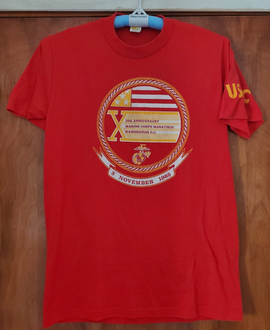 Vintage 80's Marine Corps USMC 10th Marathon Velva Sh… - Gem
