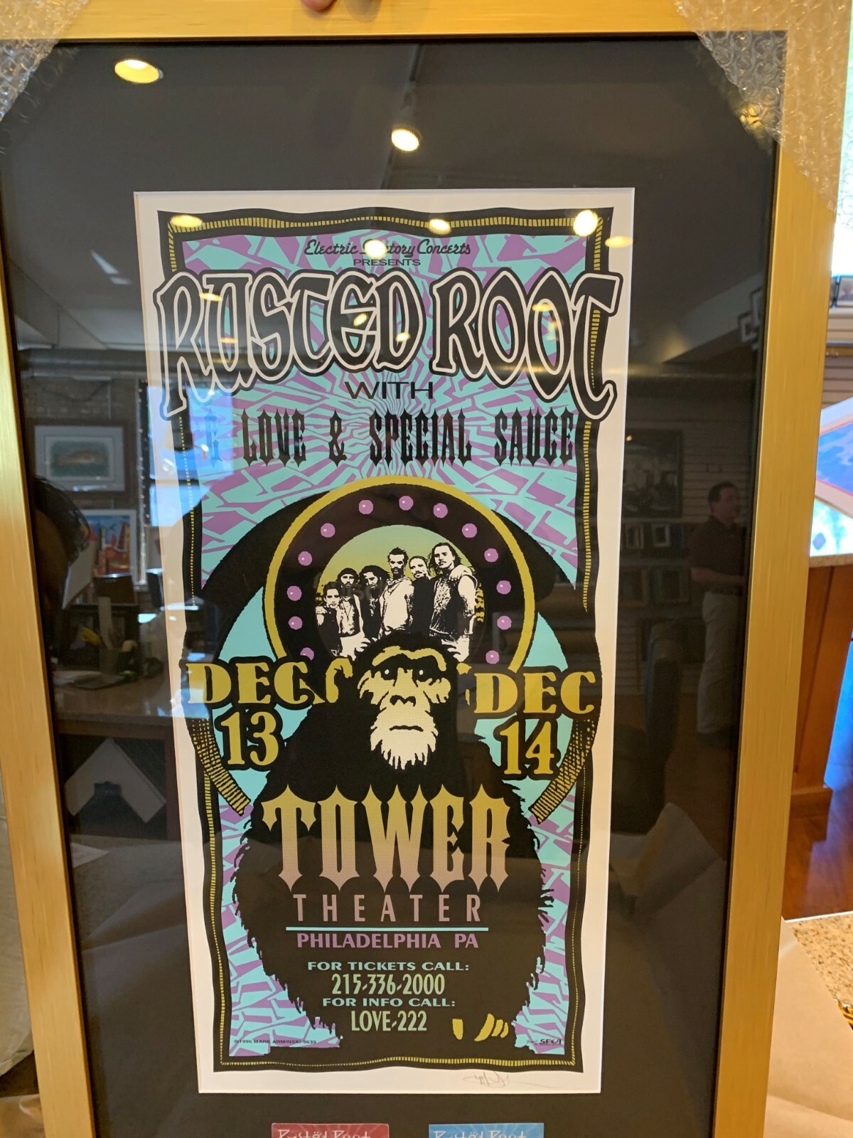 RUSTED ROOT 1996 SIGNED LITHOGRAPH POSTER BACKSTAGE PASS PASSES ...