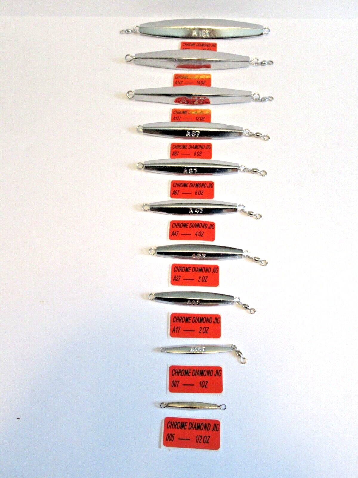 DIAMOND JIGS POLISHED CHROME VERTICAL JIG SALTWATER FISHING LURE CHOOSE ...