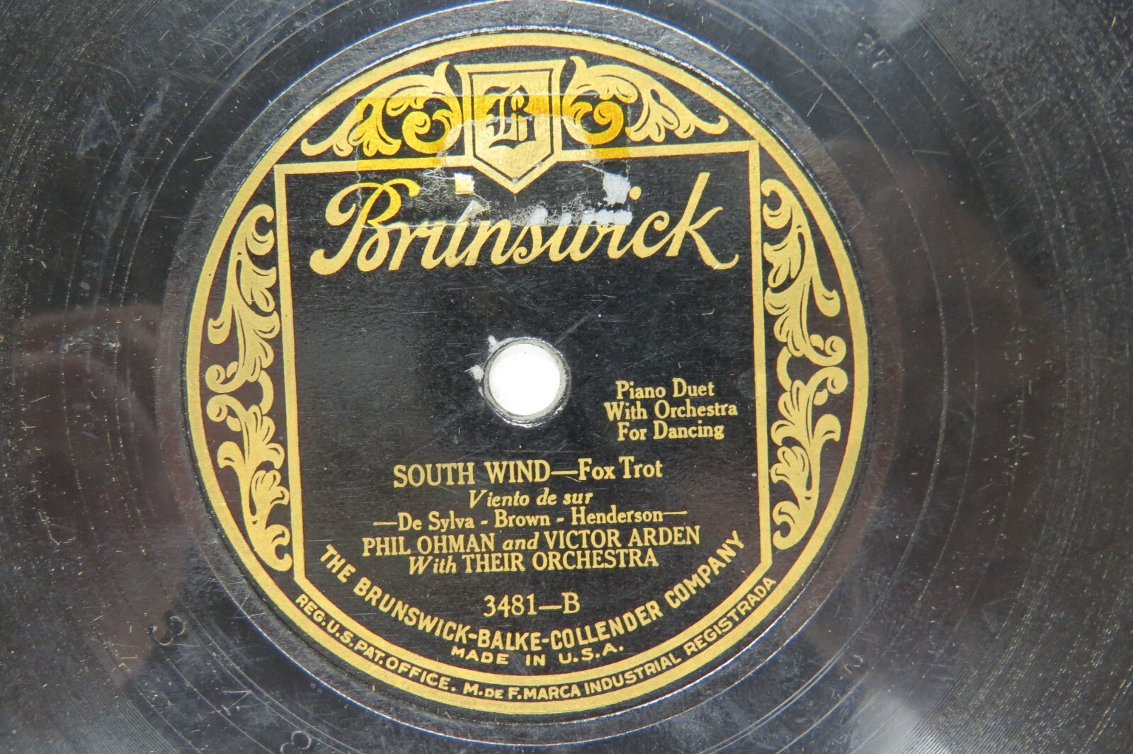 Phil Ohman & Victor Arden & Orch. - BRUNSWICK3481 - South Wind & At ...