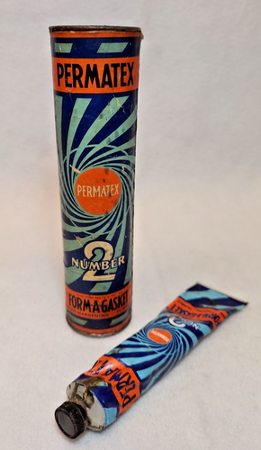 Vintage Permatex Form A Gasket Number 2 Sealant Container & 3 oz Tube ...
