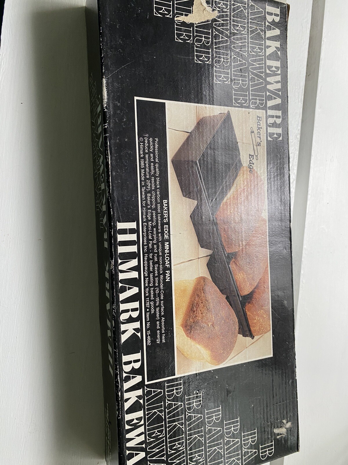 Vintage 4 Pc Mini Loaf Pan Connected HiMark Baker's Edge Taiwan Black ...