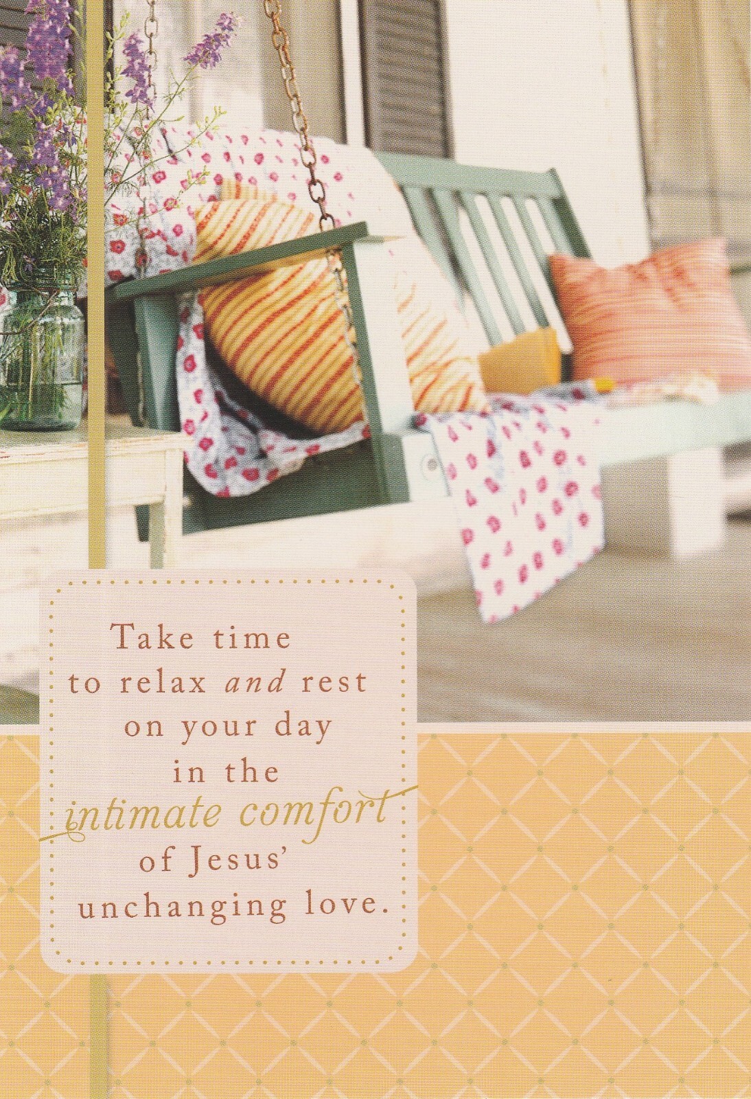 Get Well Card & Envelope: Psalm 107:8 Front Porch Swing by Dayspring ...
