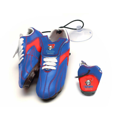122334 NEWCASTLE KNIGHTS NRL WINDOW SUCTION CUP HANGING FOOTBALL BOOTS ...