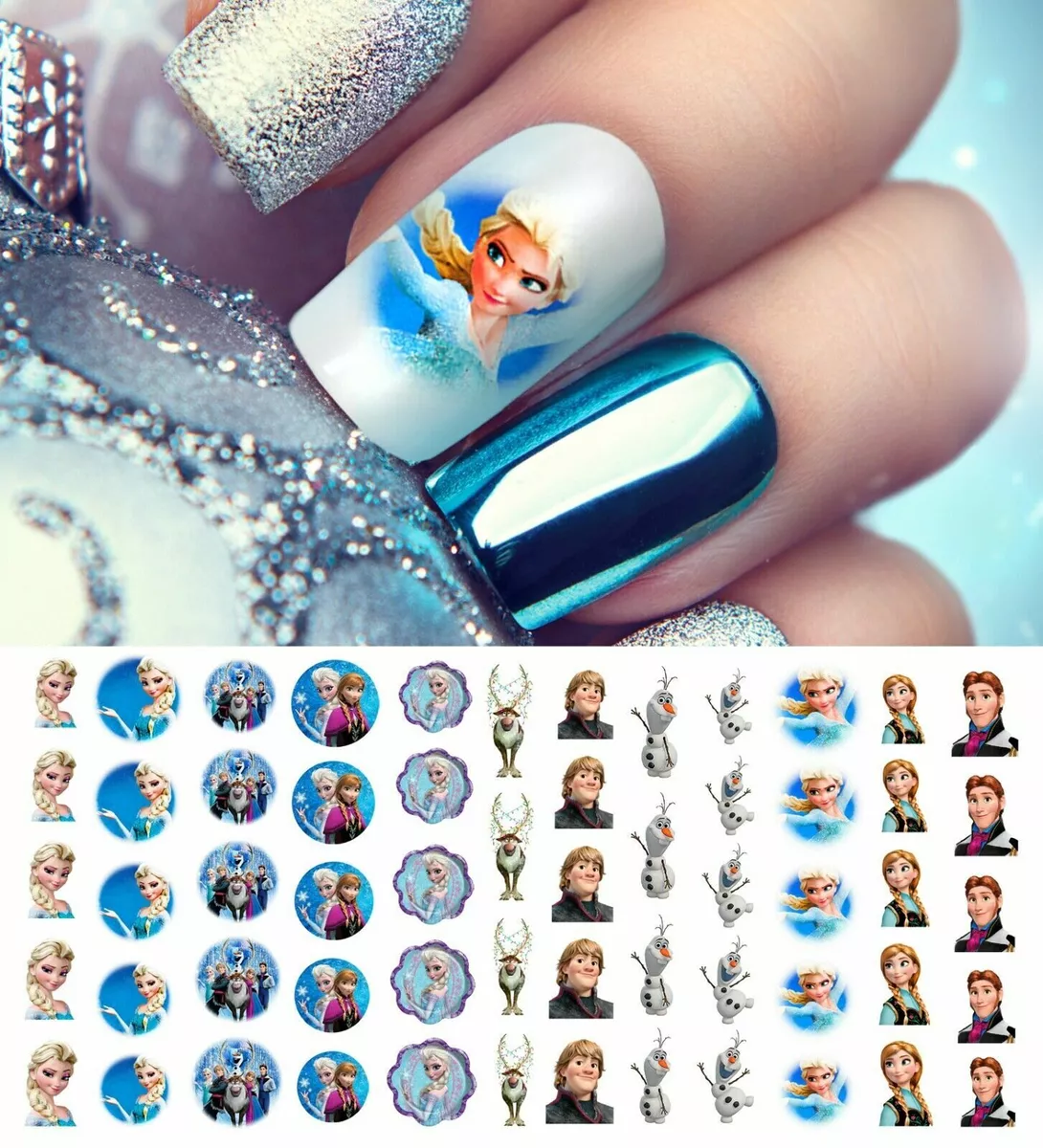 Frozen Olaf Nail Designs