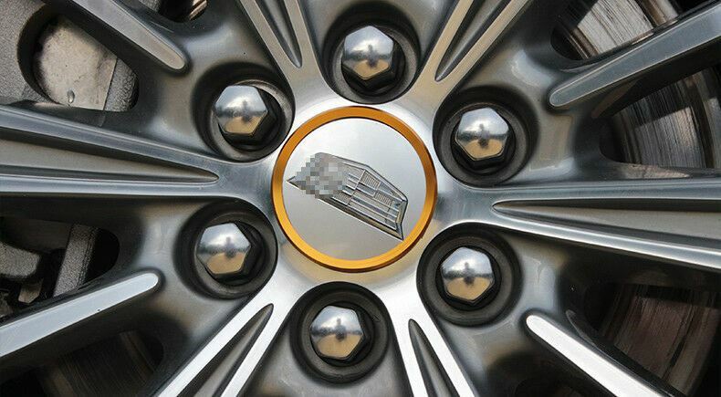 4PCS Gold Car Wheel Rim Center Hub Cap Decoration Logo Ring Covers for ...
