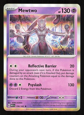 Mewtwo 150/165 Holo Near Mint Pokemon TCG Scarlet & Violet 151 MEW | eBay