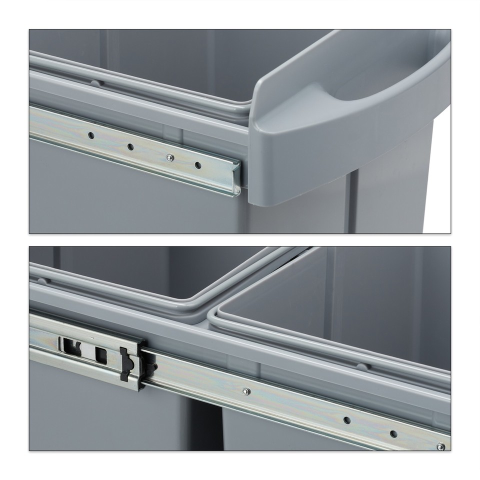 Waste disposal unit integrated recycling bin space-saving removable ...