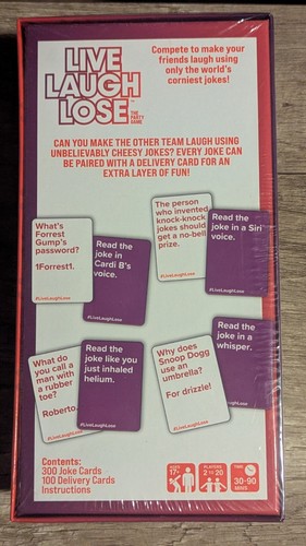 Live Laugh Lose NEW/Sealed -The Party Game Where You Compete to Make ...