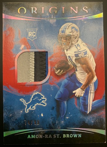 Amon-Ra St. Brown - 2021 NFL Origins - Rookie 3 Color Patch - 74/99 | eBay