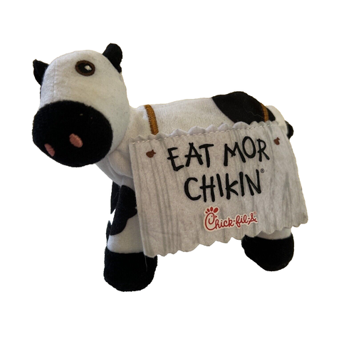 Chick-Fil-A Cow 4” Plush "Eat Mor Chikin" Eat More Chicken Sign Stuffed ...