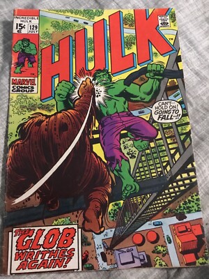 Incredible Hulk #129 1970 Bruce Banner The Glob Marvel Comics Comic ...
