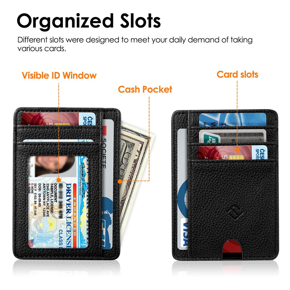 Slim Minimalist Card Wallet RFID Blocking Pocket Credit ID Card Slots ...