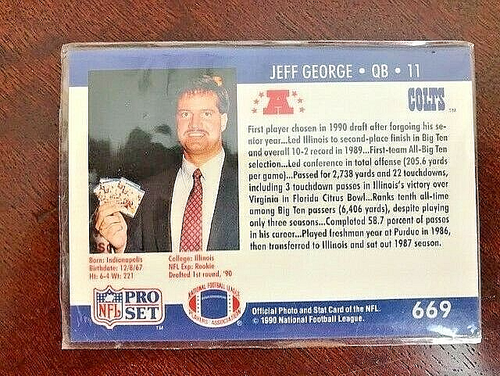 NFL - Jeff George 1990 Pro Set Football First Choice 1990 Draft RC ...