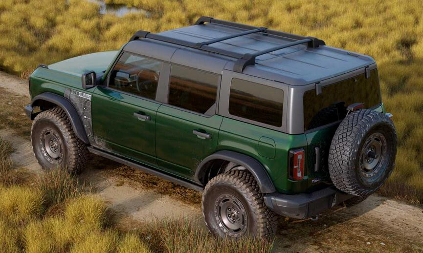 4PCS 300LBS Roof Rack Rail Cross Bar Kit For Ford Bronco Hard TOP 2021 ...