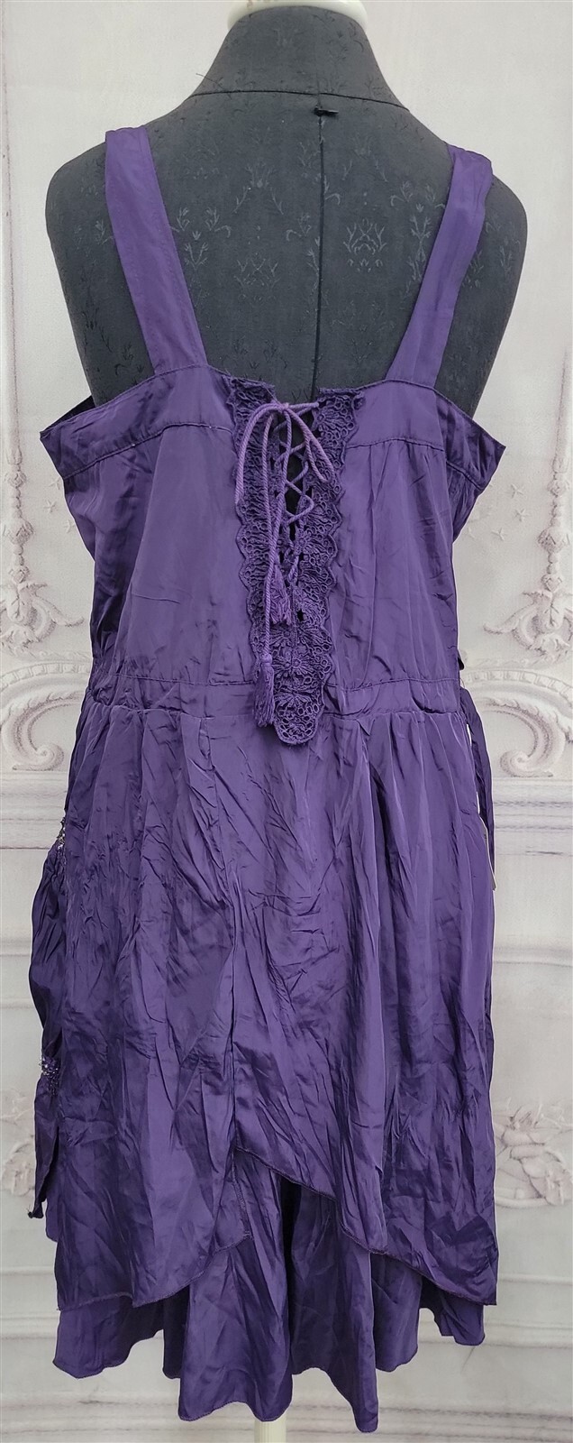 Victorian Trading Purple XXL Silk Lagenlook Corset Beaded Silk Sundress ...