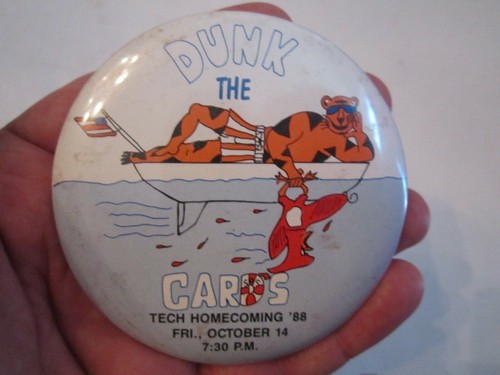 1988 TEXAS TECH FOOTBALL HOMECOMING BUTTON LAPEL PIN - 3" IN DIAMETER ...