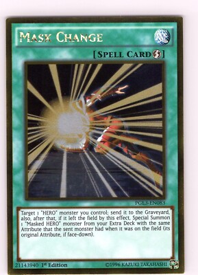 Yu-Gi-Oh TCG Mask Change PGL3-EN083 1st Edition Gold Rare Card NM | eBay