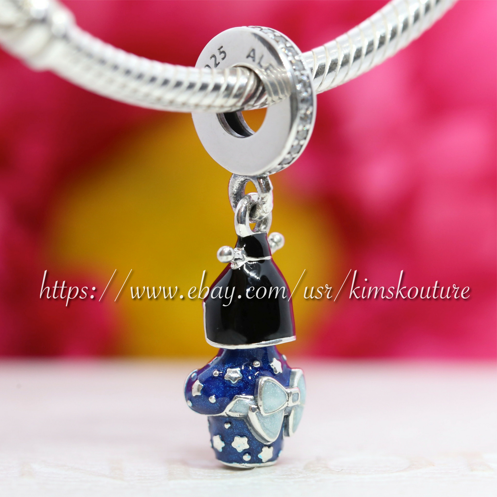 Authentic Sterling Silver Charm Japanese Doll in Blue Kimono 798595C01 ...
