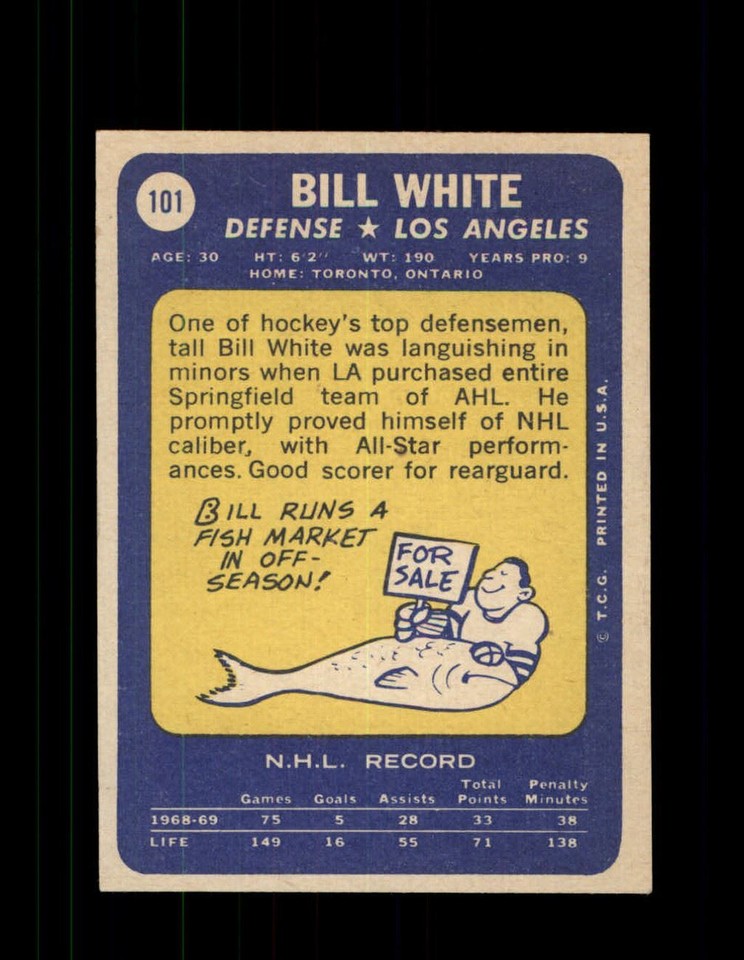 1969 BILL WHITE TOPPS #101 KINGS *G3369 | eBay