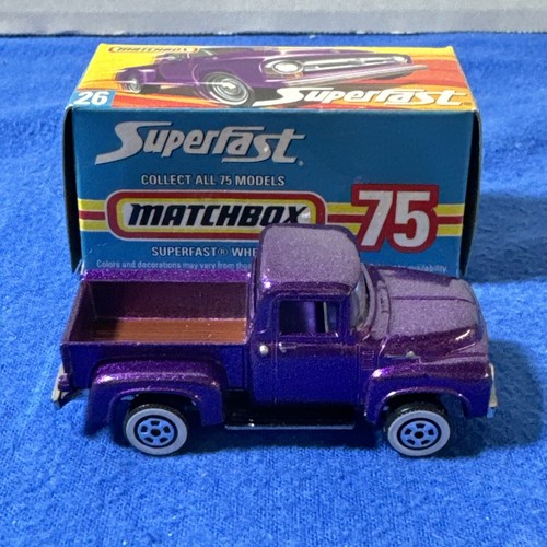 Matchbox 75 Superfast #26 1956 Ford F-100 Purple New In Box | eBay