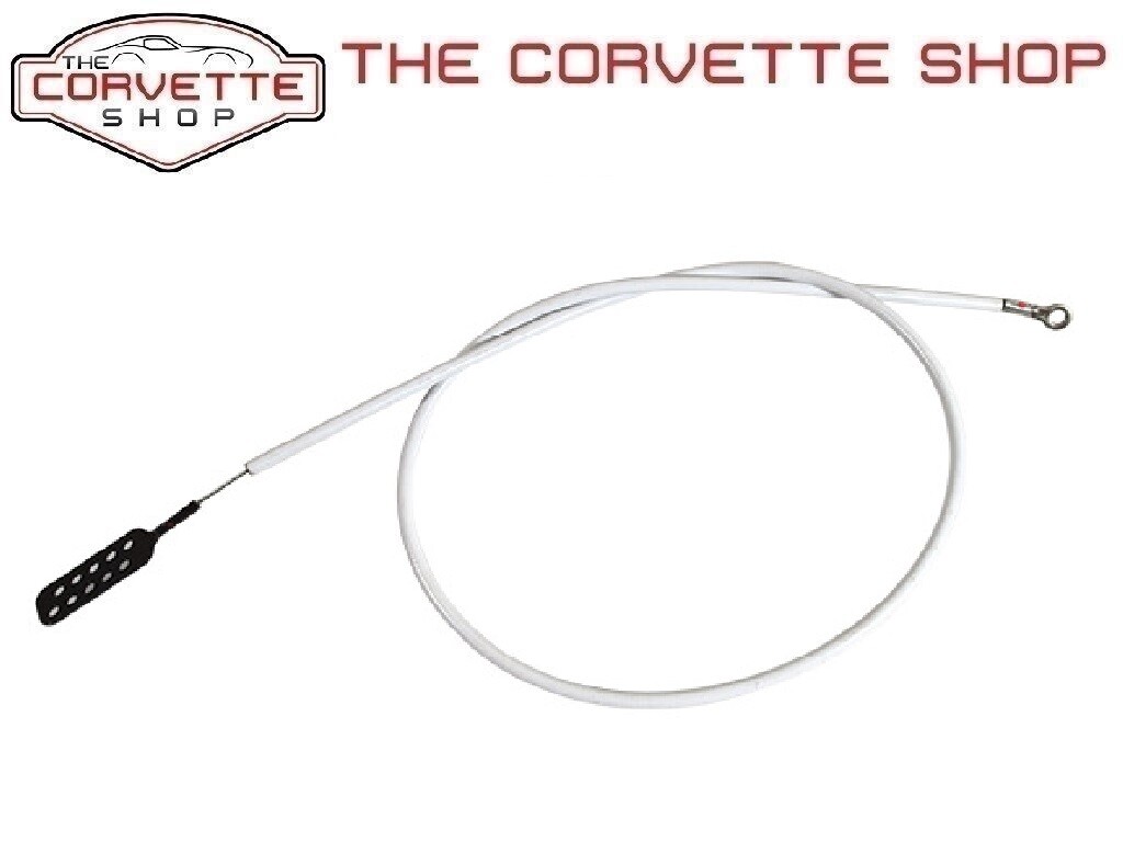 C3 Corvette Hood Release Cable White Left to Right 1968L-69E 34 1/4 ...