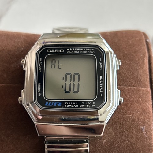 Vintage Mens Casio Stainless Steel Alarm Chronograph Watch A179W Modul ...