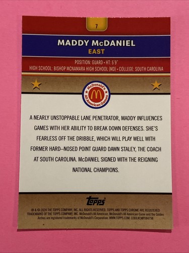 Maddy McDaniel 2024 Topps Chrome McDonalds All American Basketball #7 ...
