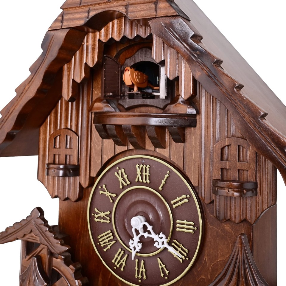 Kendal Handcrafted Wood Cuckoo Clock Wall Clock Home Decor w/ Black ...
