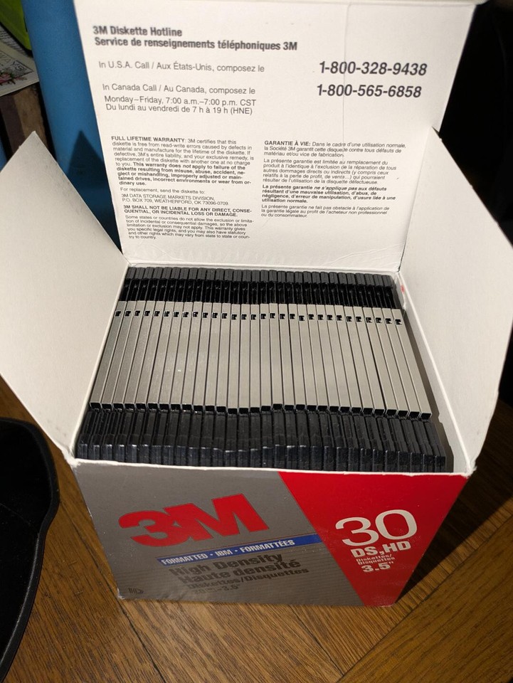 30x 3.5" Floppy Disks 1.44MB IBM Formatted NEW 3M Open Pack 23942874102 ...