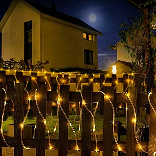 Solar Rope Light 33ft 100l Ip65 Waterproof Outdoor Led Copper Fairy ...