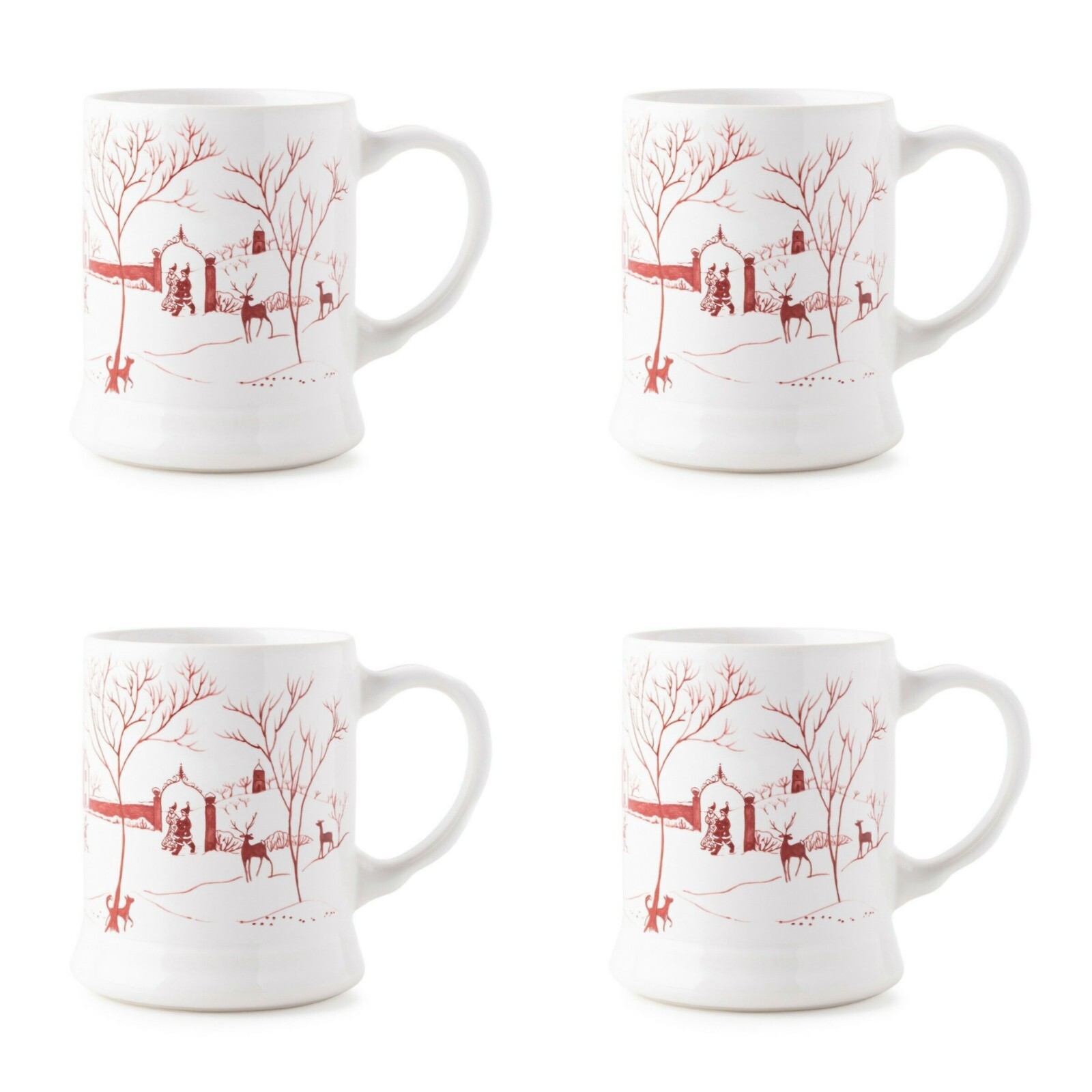 Juliska Country Estate Winter Frolic "Mr. & Mrs. Claus" Ruby Mug Set of ...