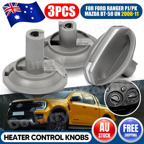 3Pcs AC Heater Fan Control Knobs Fit For Ford Ranger PJ PK Mazda BT-50 ...