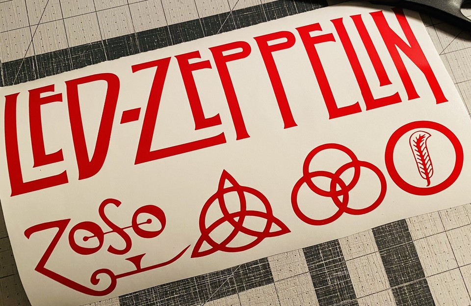 Vinyl Decal for Window - Led-Zeppelin Logo with Symbols, Various Sizes ...