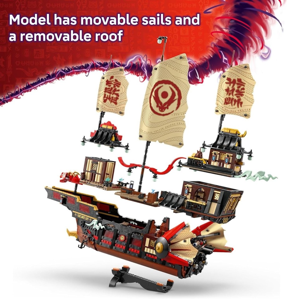 LEGO NINJAGO Temple Bounty 71848 Multi-Level Boat 6 Minifigs Ages 14 ...