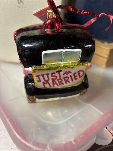 Vintage Christopher Radko “June Buggy” Just Married Christmas Ornament ...