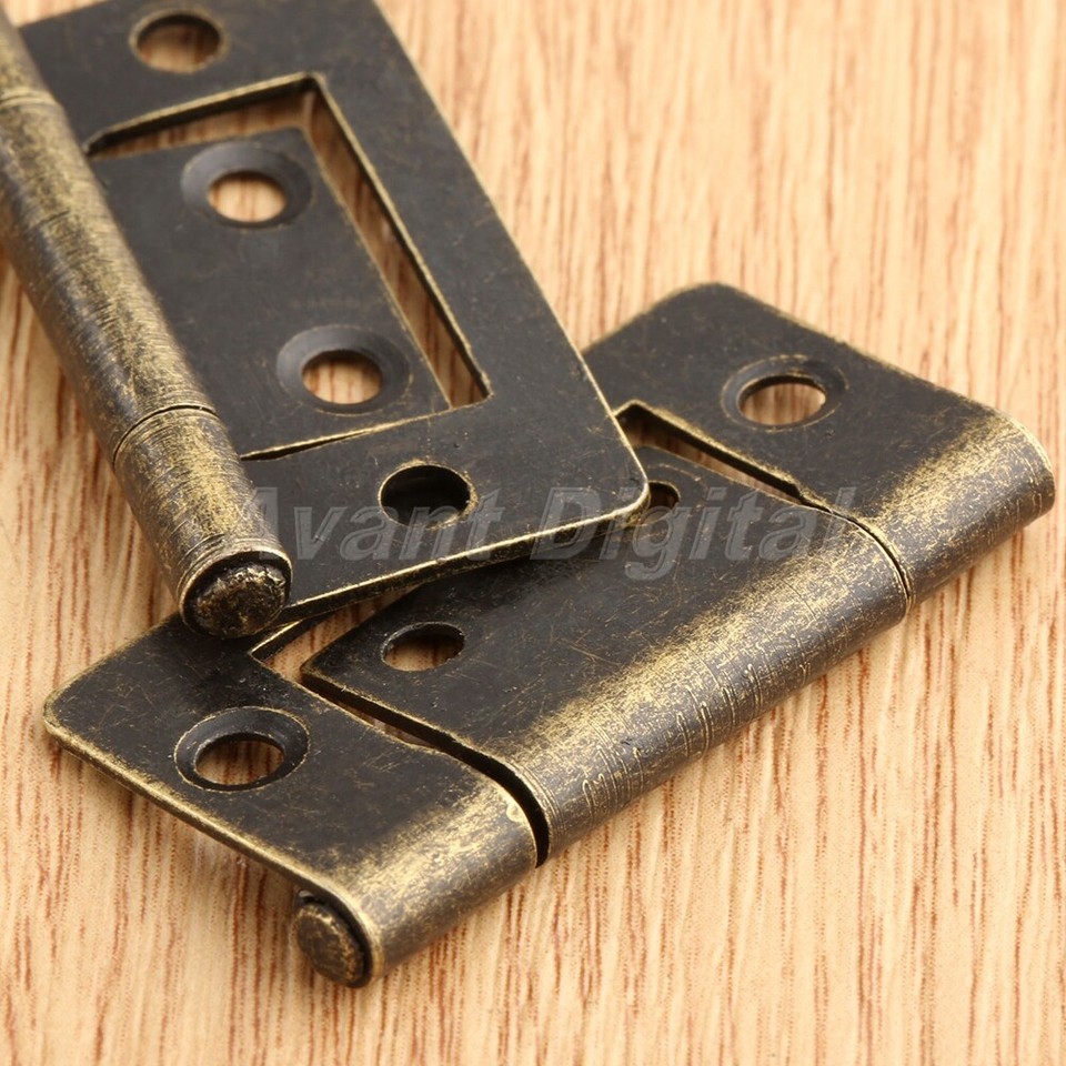 2pcs Retro Jewelry Box Chest Cabinet Hinges Furniture Door Flush Hinge ...