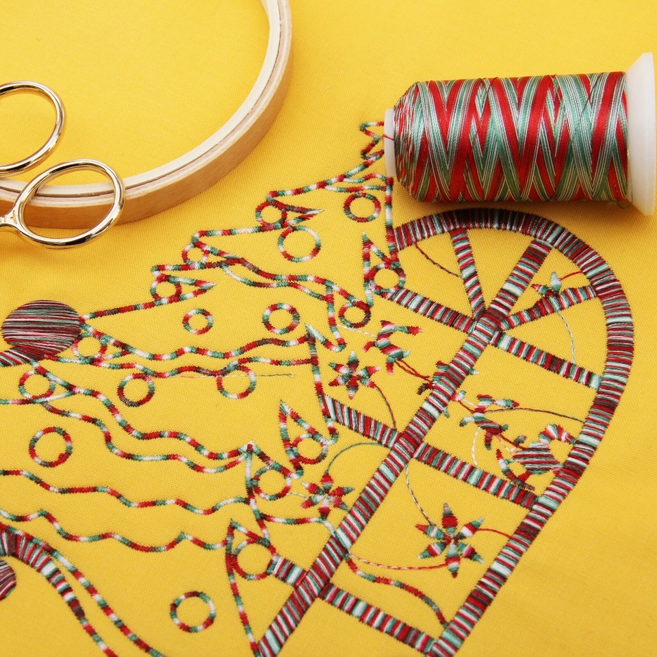 VARIEGATED POLYESTER EMBROIDERY THREAD SETS 1000M SPOOLS 40 WT 6 SETS ...